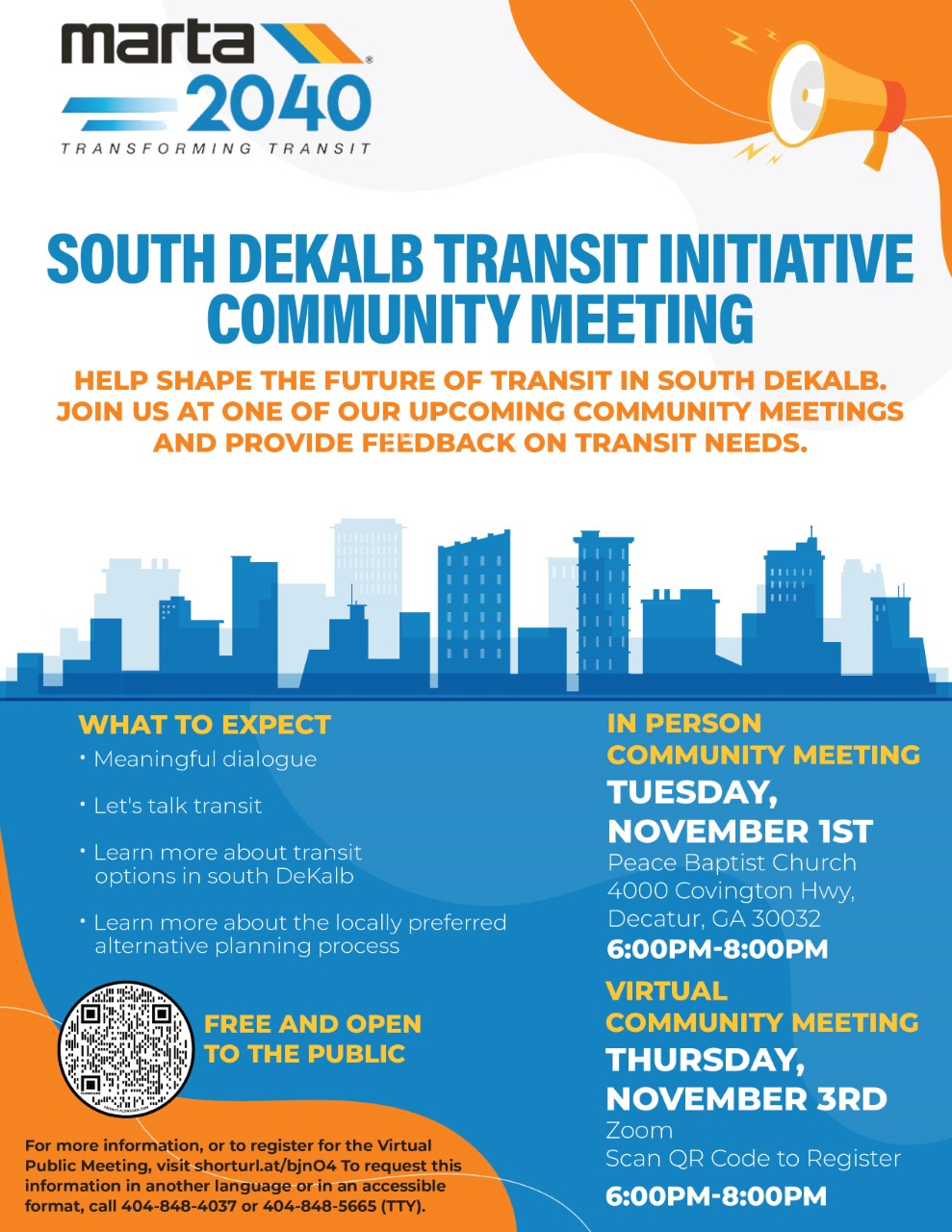 MARTA South Dekalb Public Meetings Flyer | DeKalb County GA